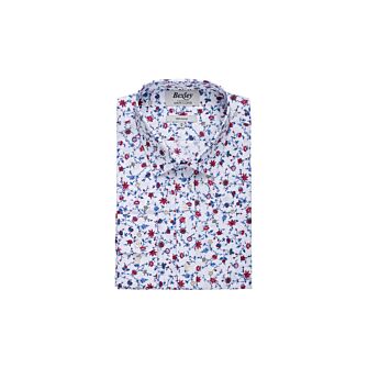 Camisa Azul rojo & Beis con motivo Rodéric | Bexley